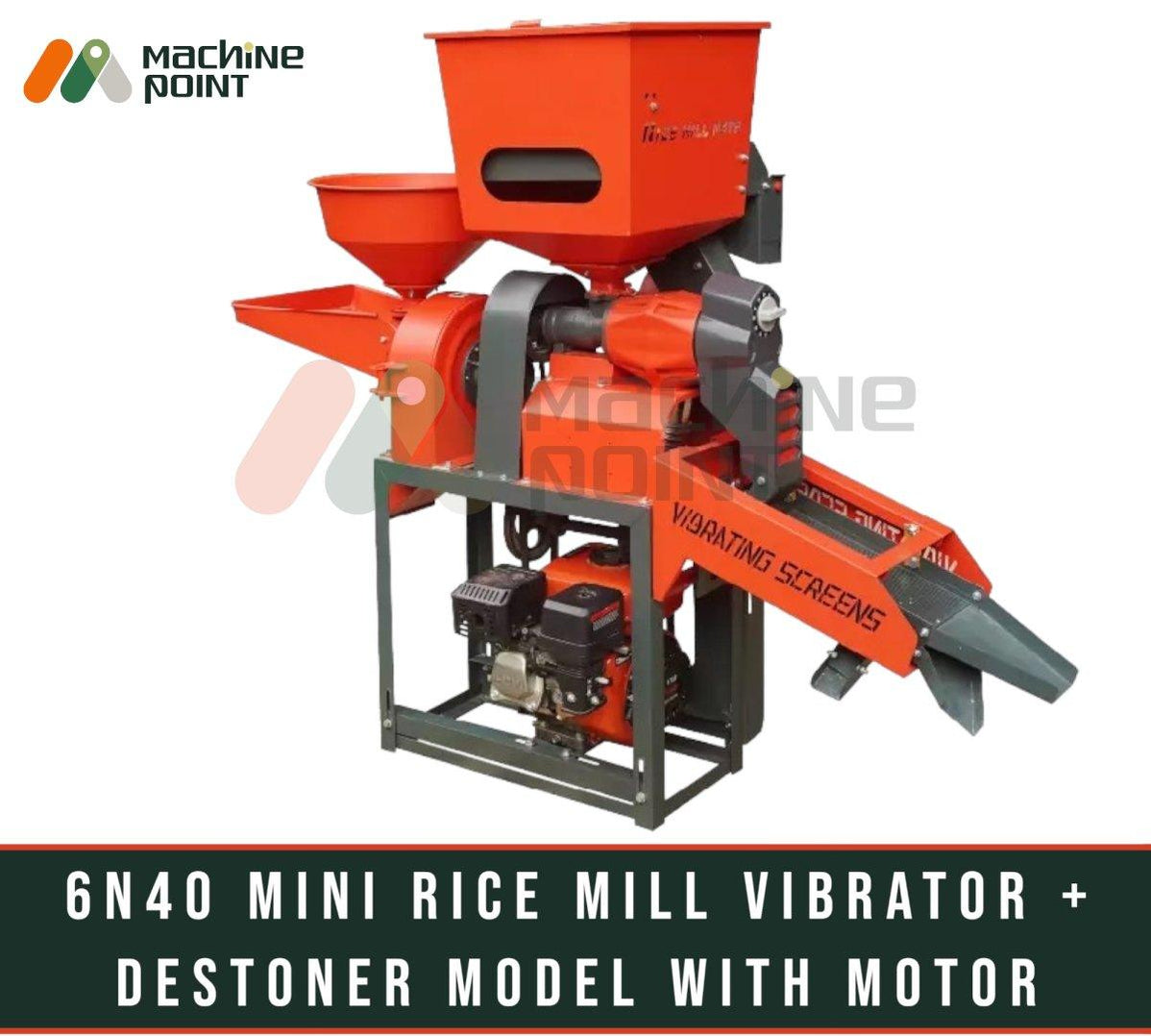 6N40 combine Mini Rice Mill Destoner+with Motor — Machine Point